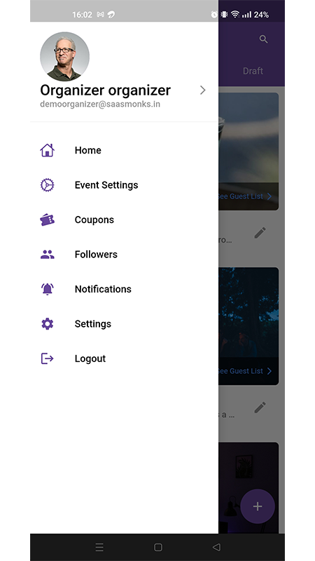 Organizer App for EventRight Pro Event Ticket Booking System by SaaSMonks
